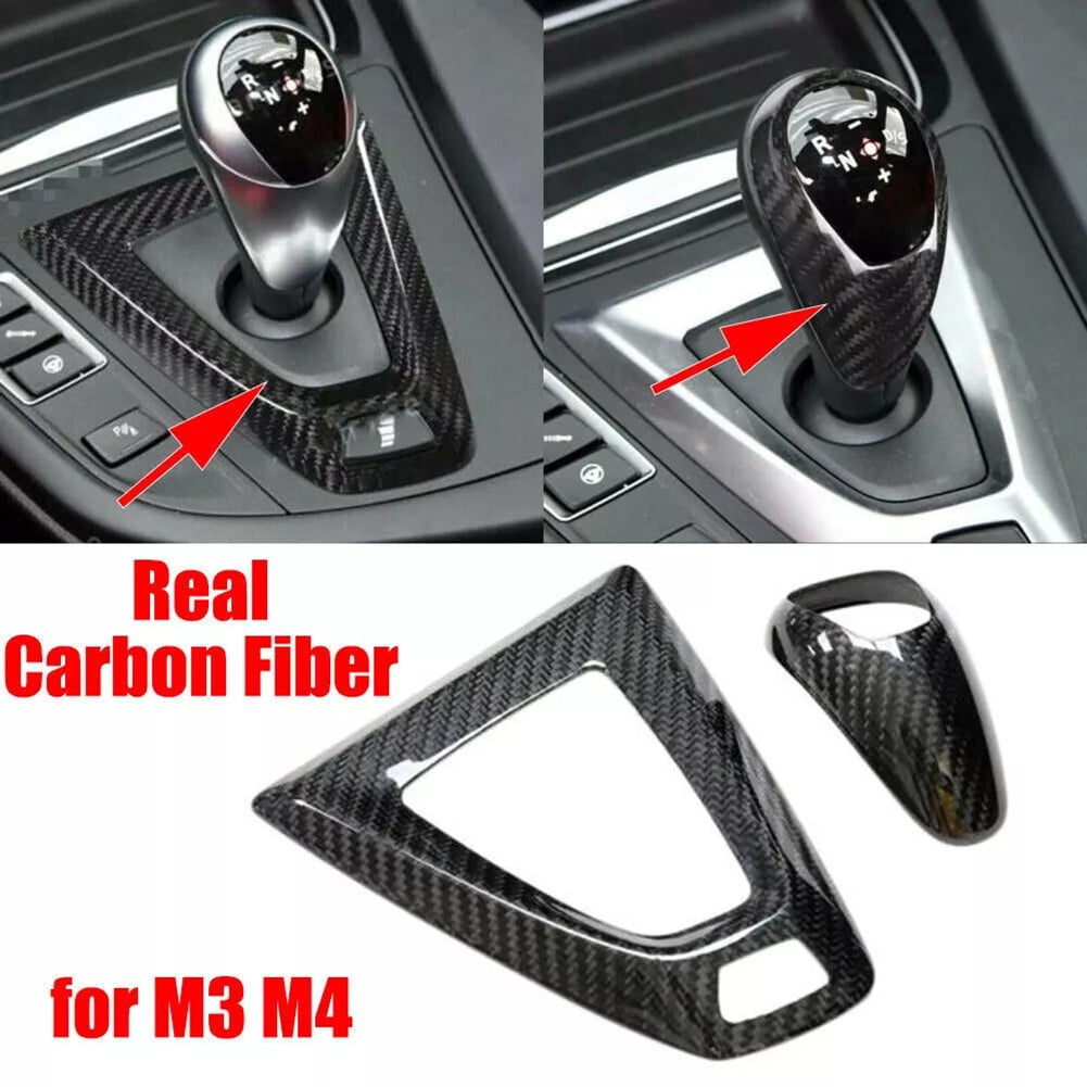 Mduoduo Real Carbon Fiber Interior Gear Box Shift Knob Trim Cover For ...