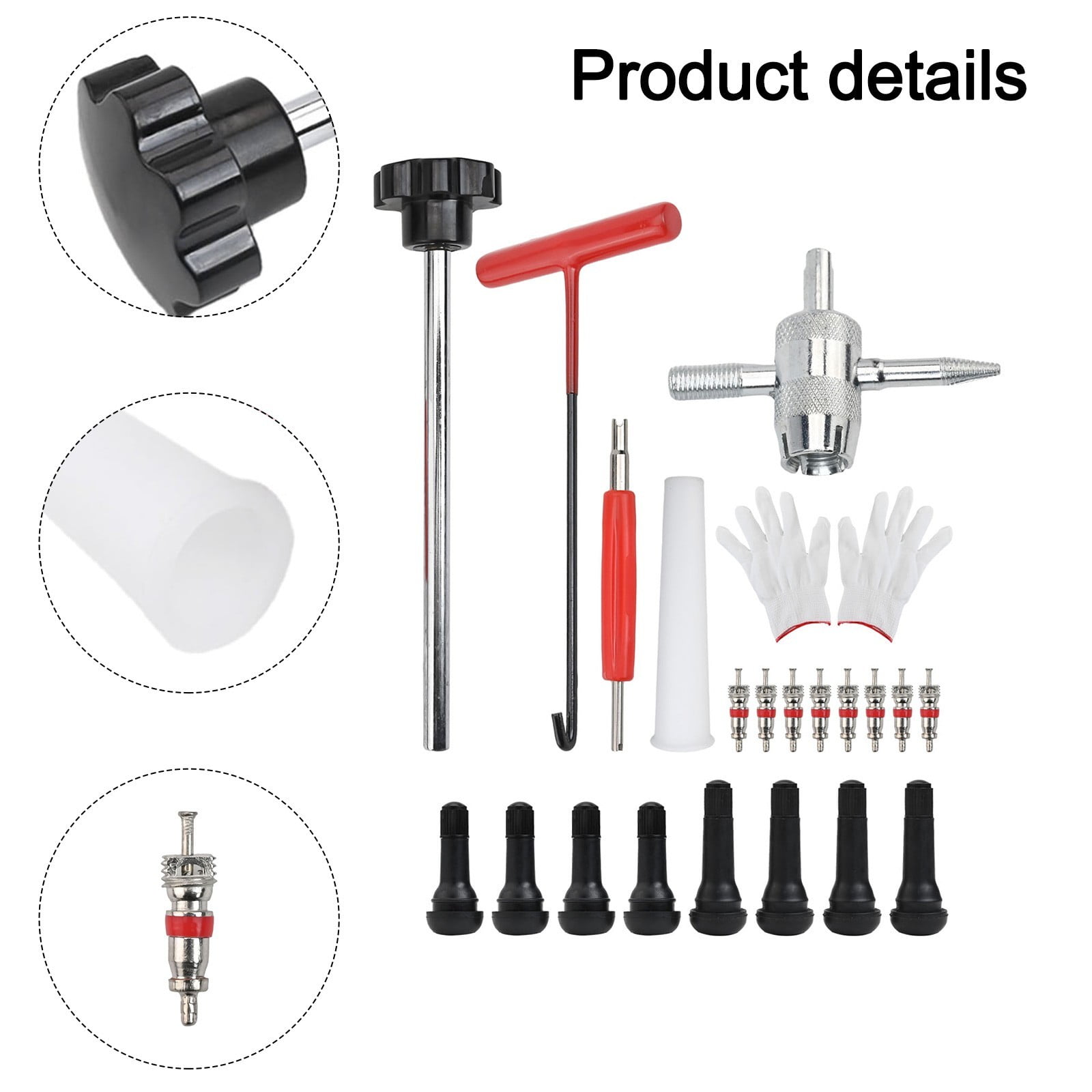 Mduoduo Tire Valve Stem Core Replacement Kit with T Hook and ...