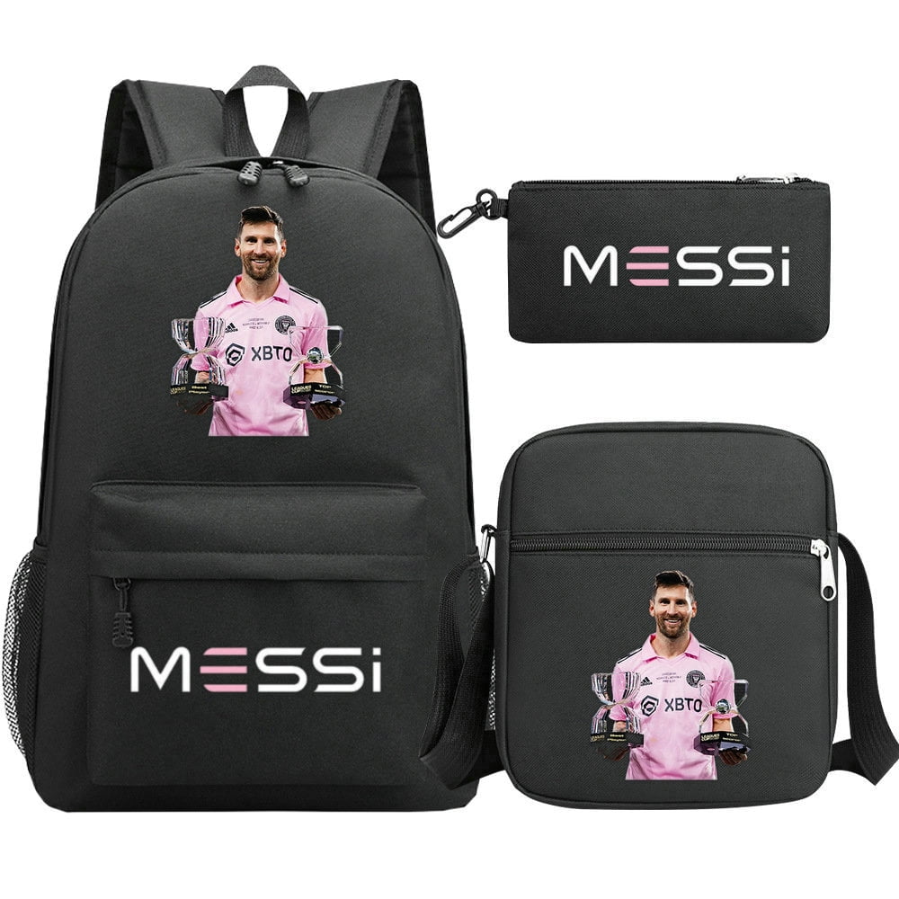 Me-ssi Backpacks Three piece set Football Stars Printe Lightweight ...