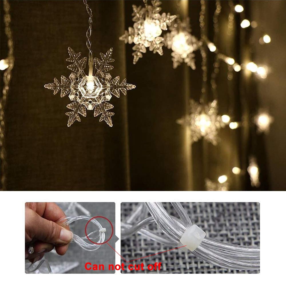 MeAddHome Outdoor Christmas Big Snowflake LED Curtain String lights ...
