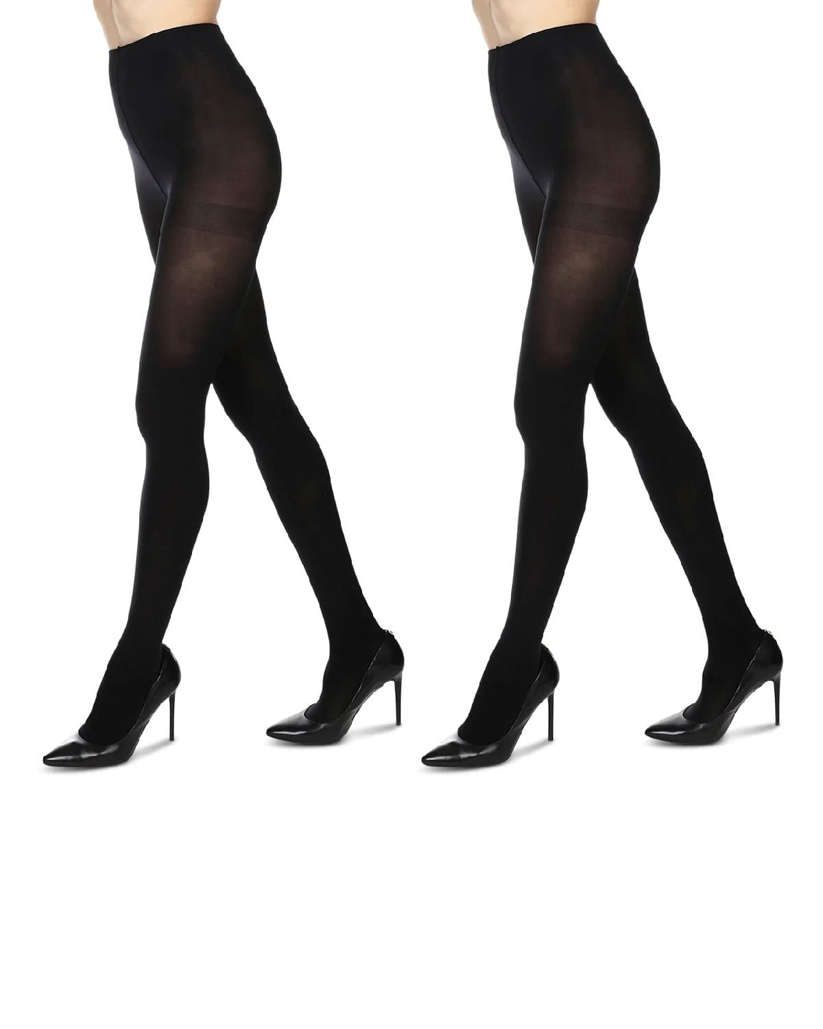 MeMoi 2 Pair Women's Microfiber Opaque Non-Control Top Tights - Mens ...