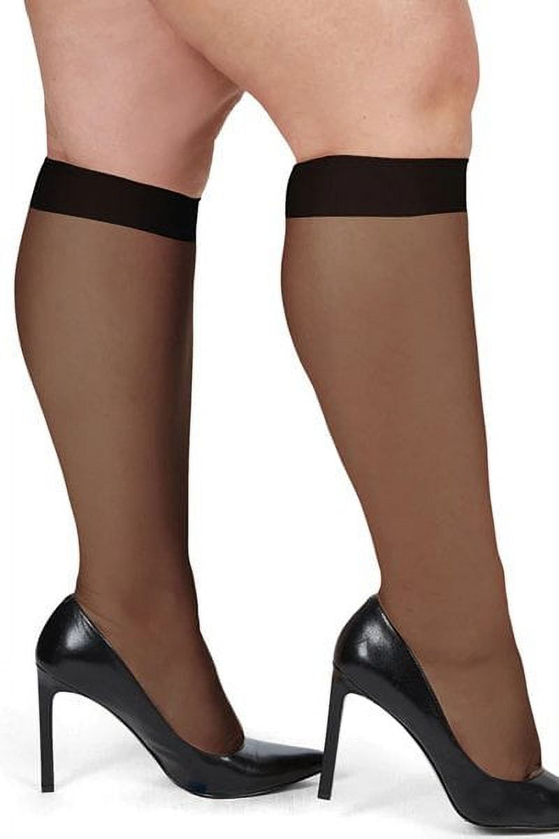 MeMoi 2 Pairs Ultra Sheer Plus Size Curvy Knee High Stockings - Mens ...