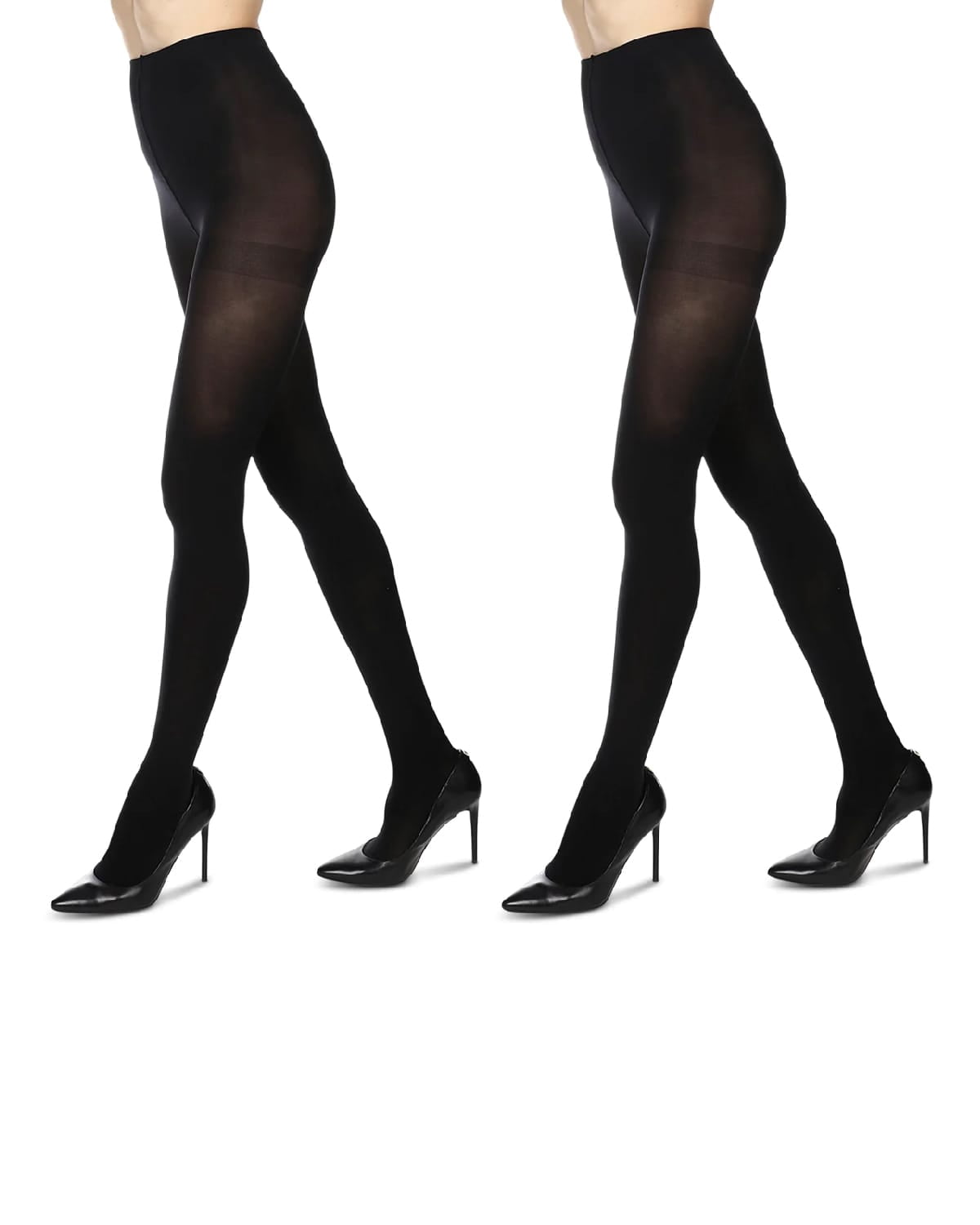MeMoi Women's 2 Pair Pack Perfectly Opaque Control Top Microfiber ...