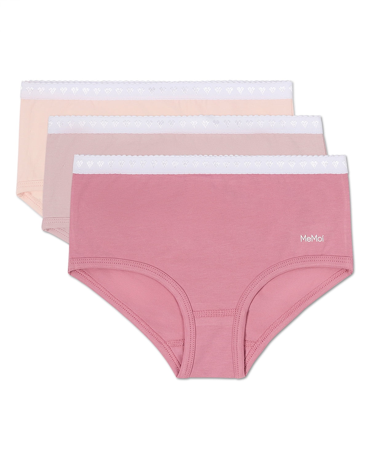 MeMoi 3 Pair Pack Solid Chromatic Rose Briefs - Girls - Female, 20 ...