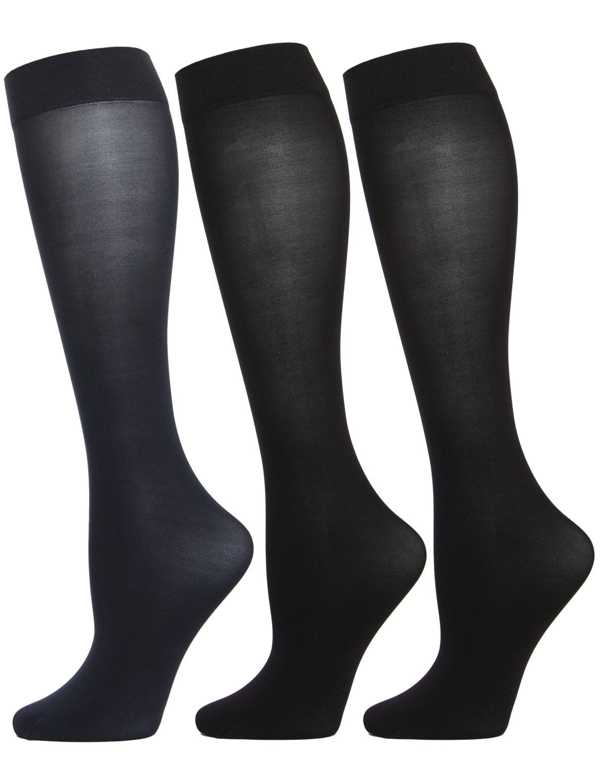 MeMoi 3 Pair Women's Opaque Solid Color Microfiber 40 Denier Trouser ...