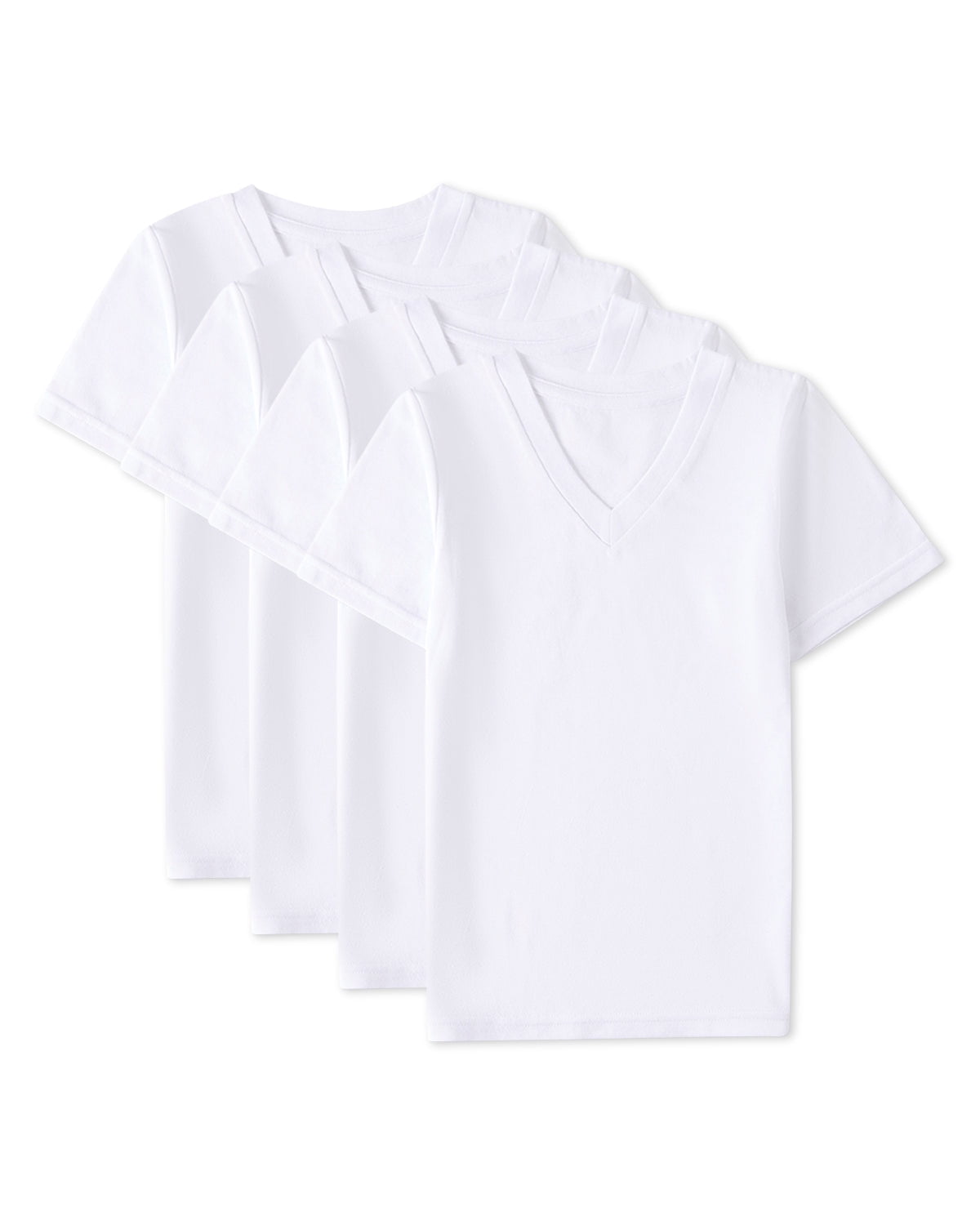 MeMoi 4 Pack Cotton Rich V-Neck Short Sleeve Undershirts - Boys - Male ...