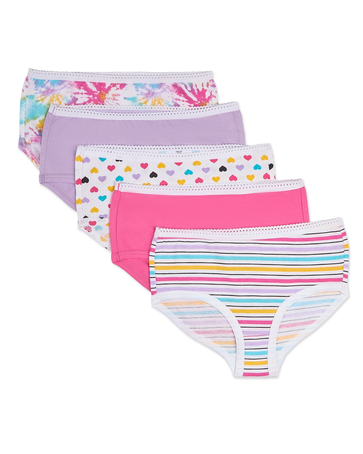 MeMoi 5 Pair Girls "Shine Bright" 100% Cotton Brief Panties - Girls - Female (6, Bright Multi ...