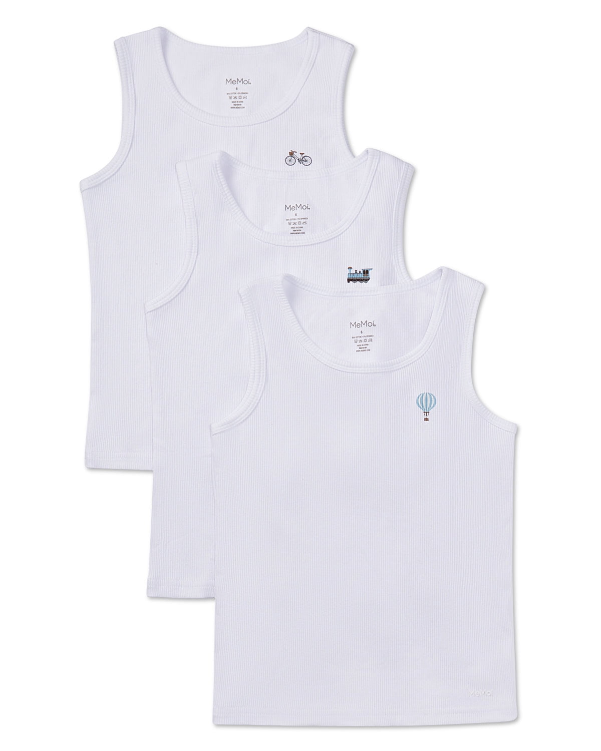 MeMoi Boys' 3 Pair Pack Ribbed On The Move Tank Top - Boys - Male (8 ...