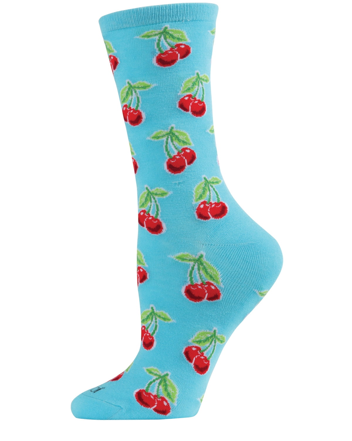MeMoi Cherries Bamboo Blend Crew Socks - Womens - Female (9-11, Medium ...