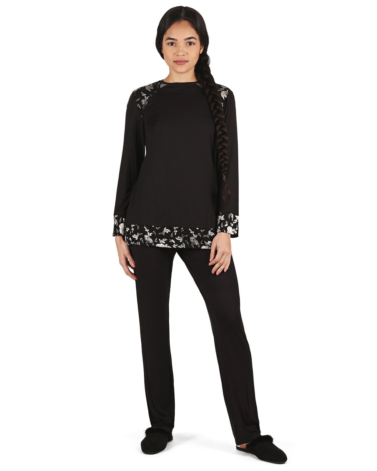 MeMoi Collection Women's Floral Flocked Ultra-Soft Pajama Set - Mens - Male - Walmart.com