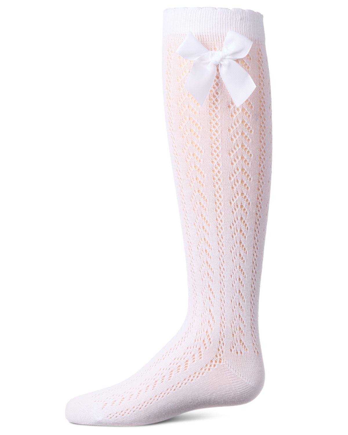 MeMoi Crochet Bow Cotton Blend Knee High Sock - Girls - Female, 2 ...