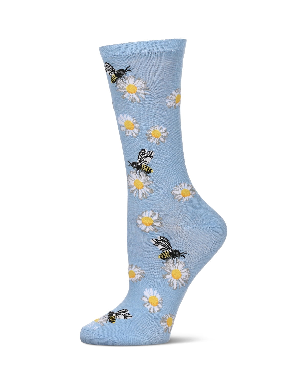 MeMoi Daisy Bees Bamboo Blend Crew Sock - Womens - Female, 9-11, Blue ...