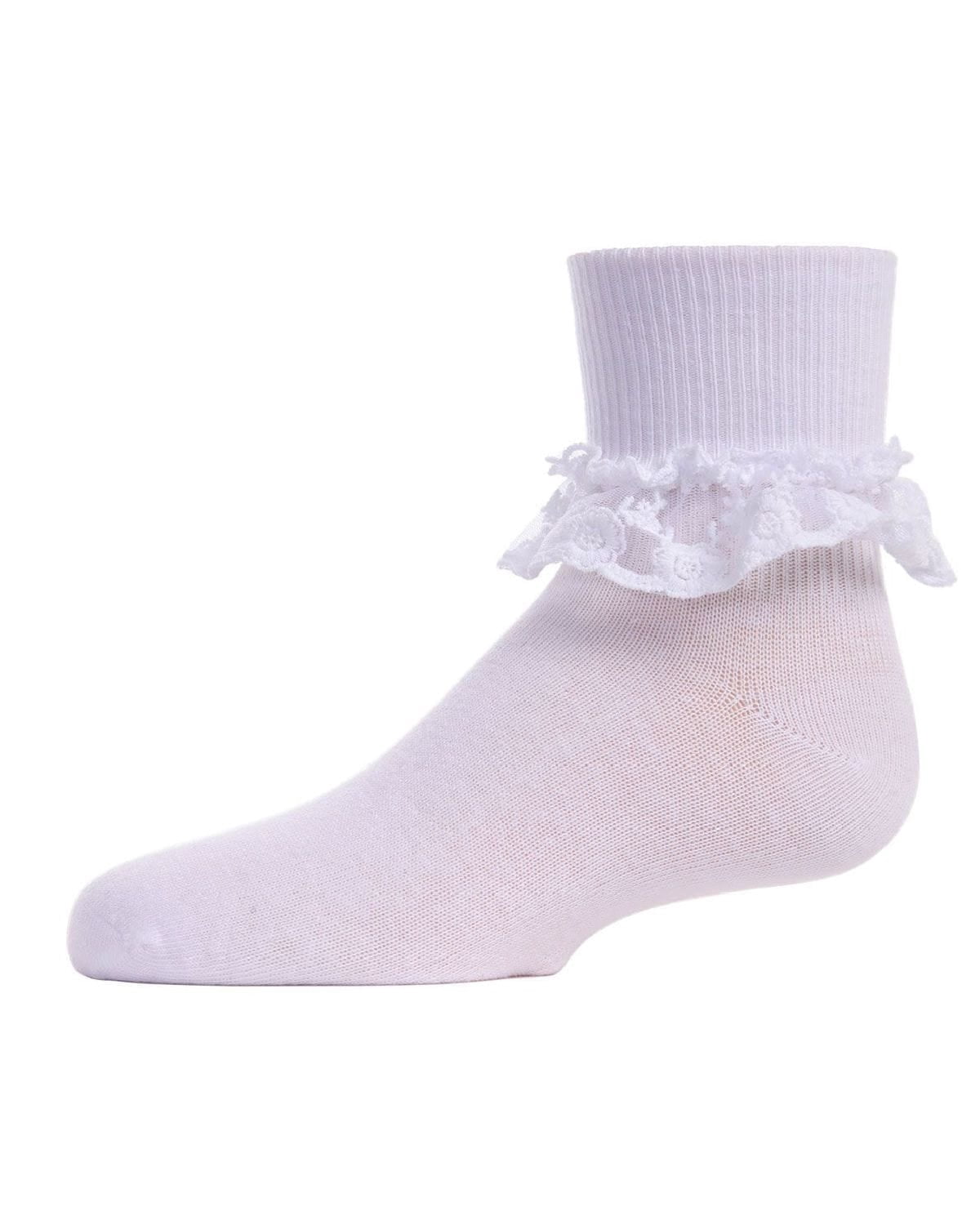 MeMoi Girls Layered-Lace Ruffle-Trim Cotton-Rich Ankle Sock - Girls ...