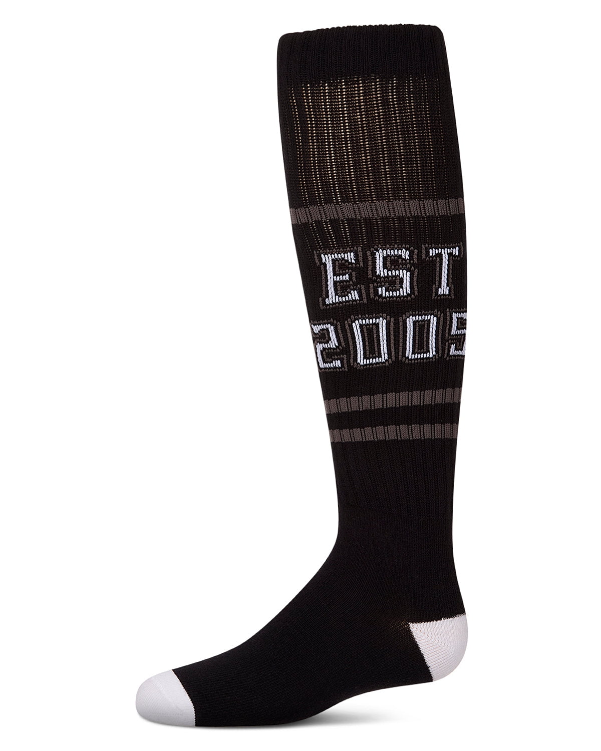 MeMoi Girls "EST 2005" Ribbed Cotton-Blend Varsity-Stripe Knee High ...