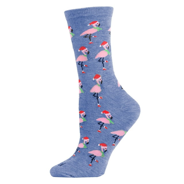 MeMoi Festive Flamingos Holiday Crew Socks - Mens - Male - Walmart.com