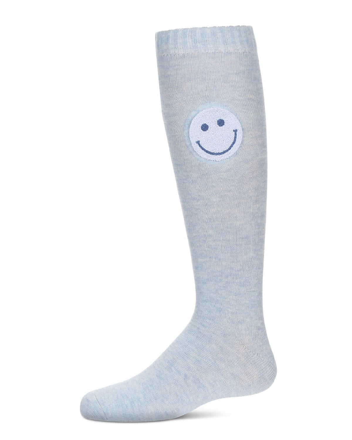 MeMoi Fuzzy Smiley Face Knee High Socks - Girls - Female, 6, Blue ...
