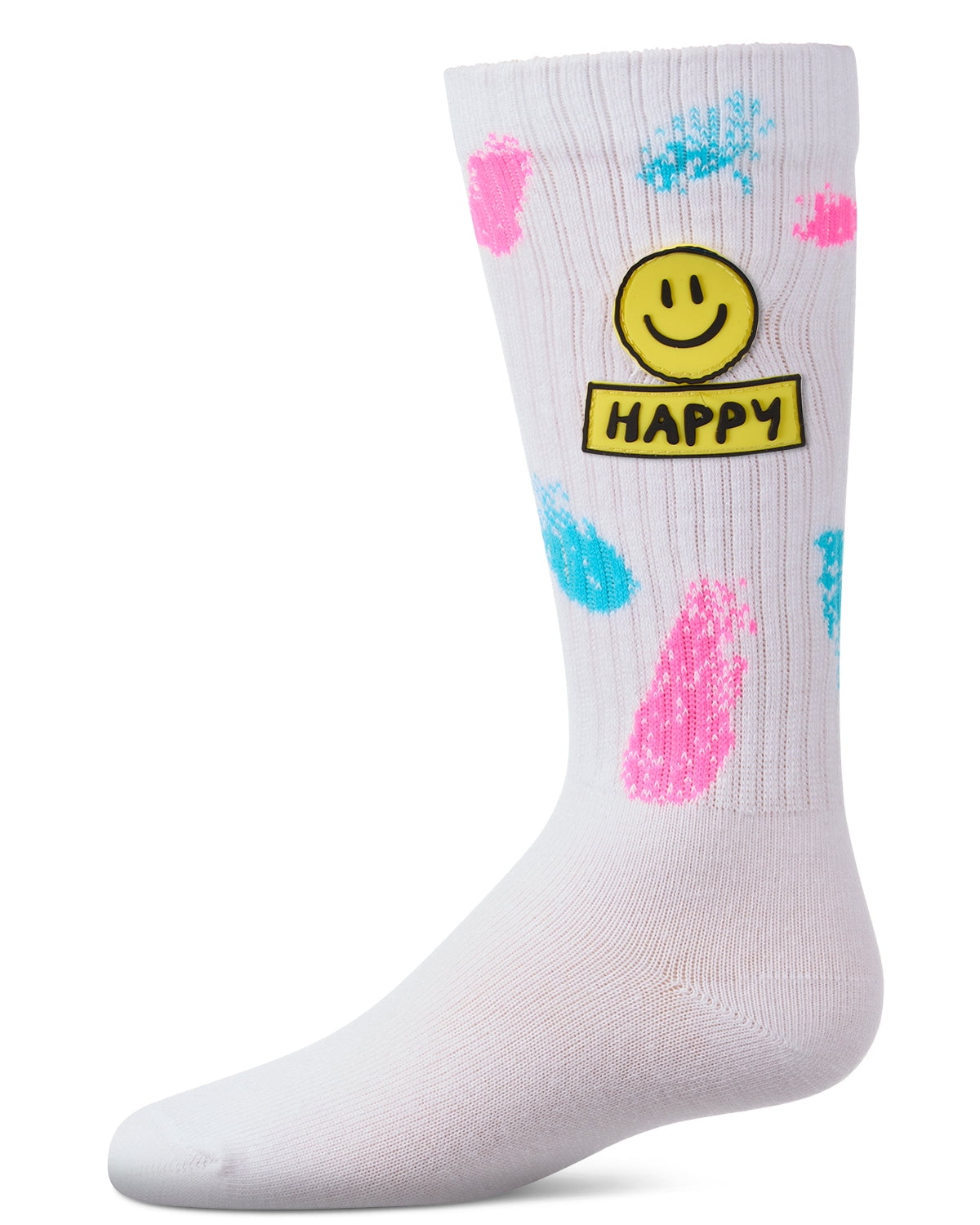 MeMoi Girls "Happy Face" Cotton-Blend Knee High Sock with Splatter ...