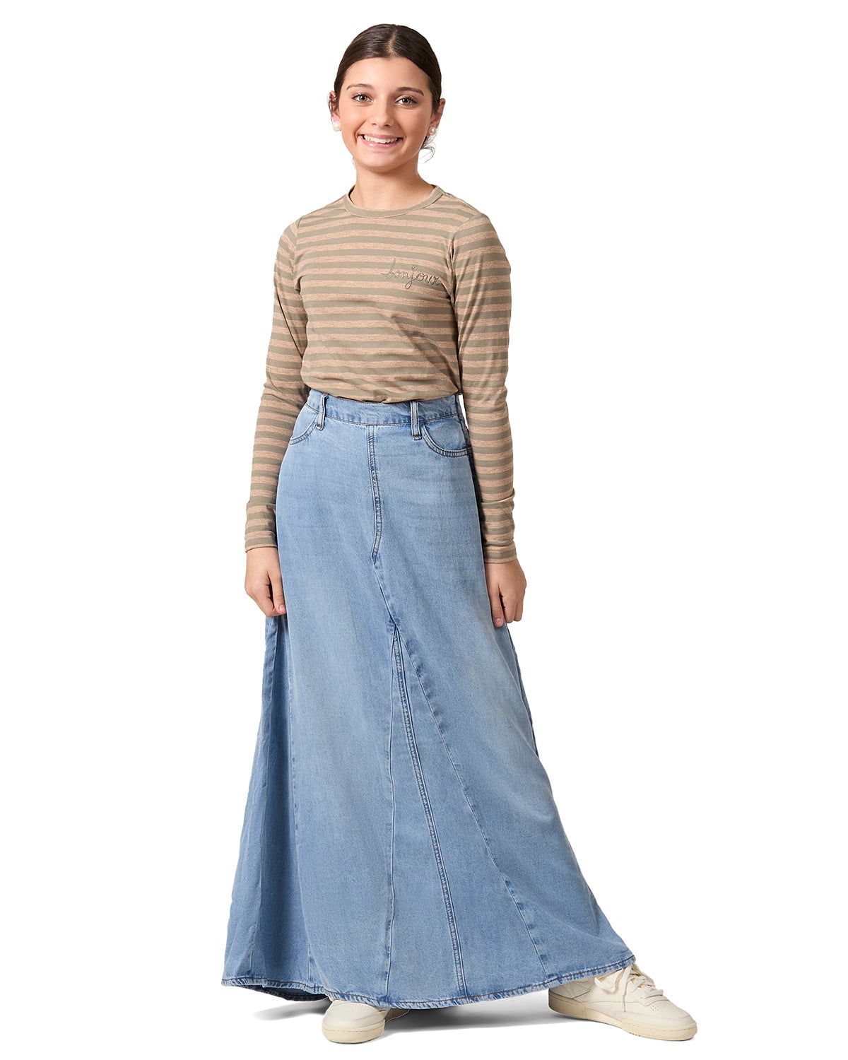 MeMoi Girls Nautical Striped Cotton-Rich Long Sleeve T-Shirt - Girls ...