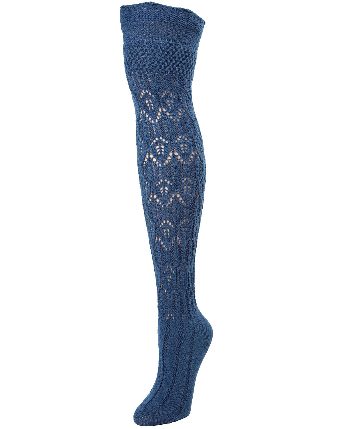 MeMoi Glace Diamond Pointelle Over the Knee Boot Socks - Womens ...