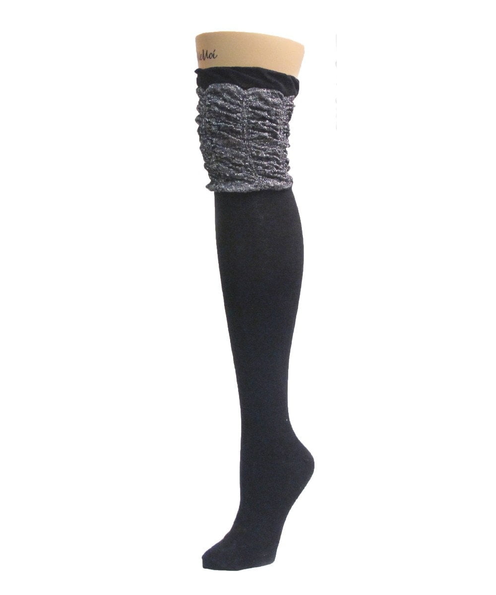 MeMoi Glitzy Cap Cotton Blend Over The Knee Sock - Womens - Female, One ...
