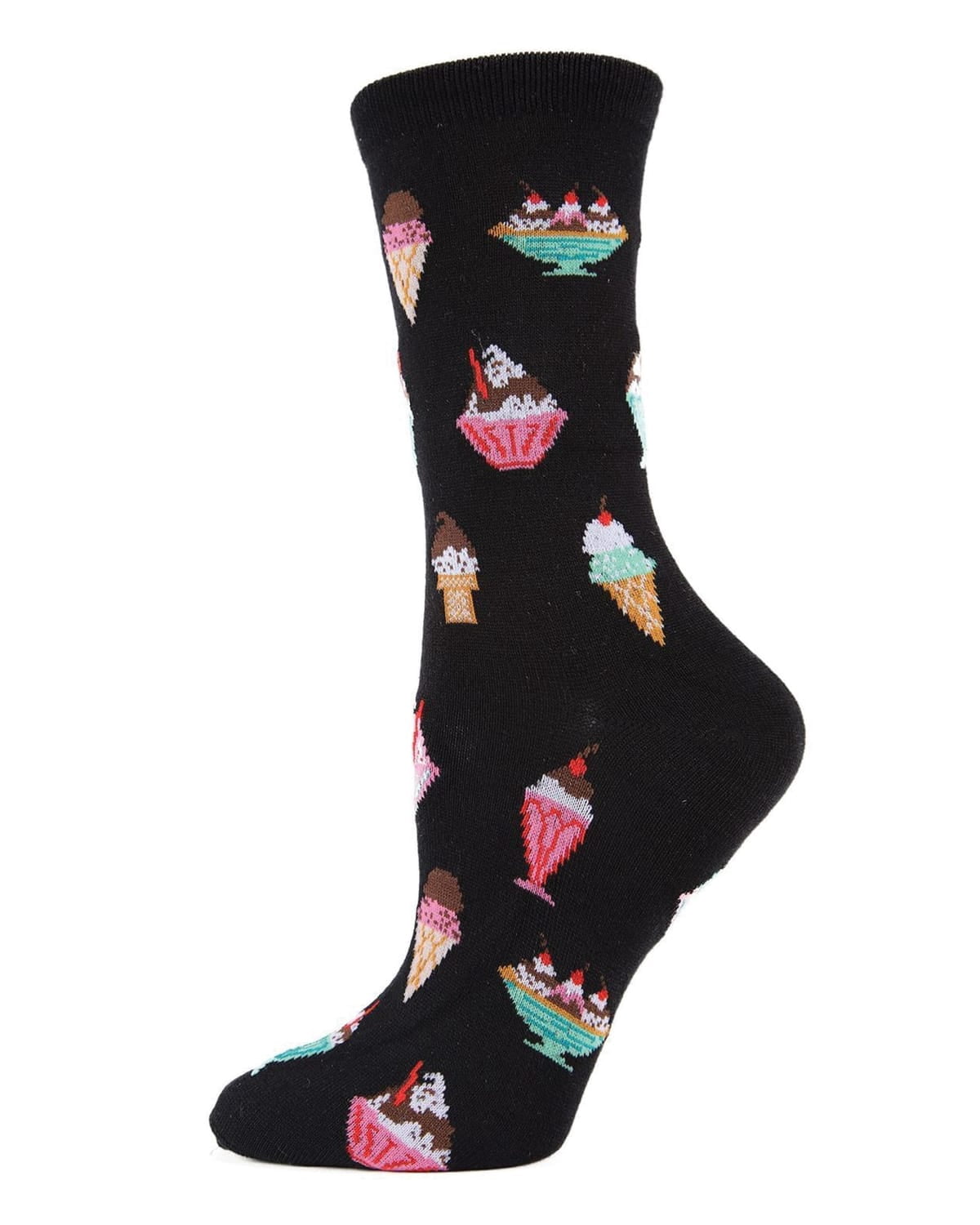 MeMoi Ice Cream Sundae Bamboo Blend Crew Novelty Socks - Womens ...