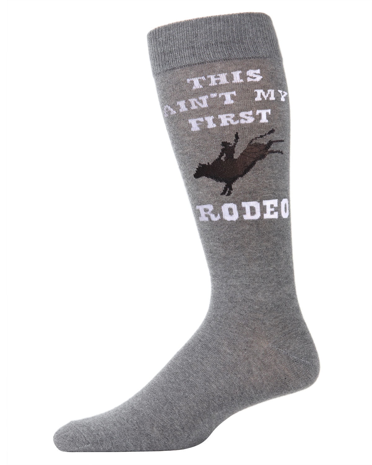 MeMoi Men's Aint' My First Rodeo Bamboo Blend Novelty Crew Sock - Mens ...