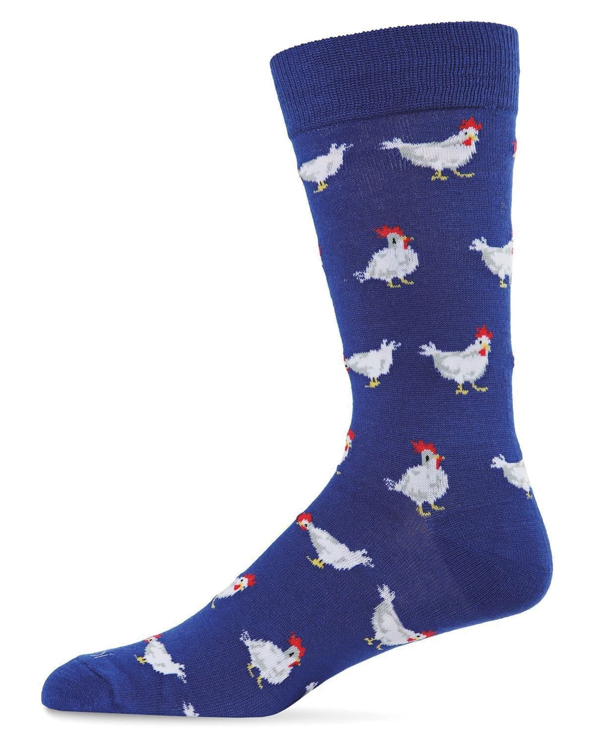 MeMoi Men's Funny Chicken Pattern Rayon from Bamboo Blend Novelty Crew ...