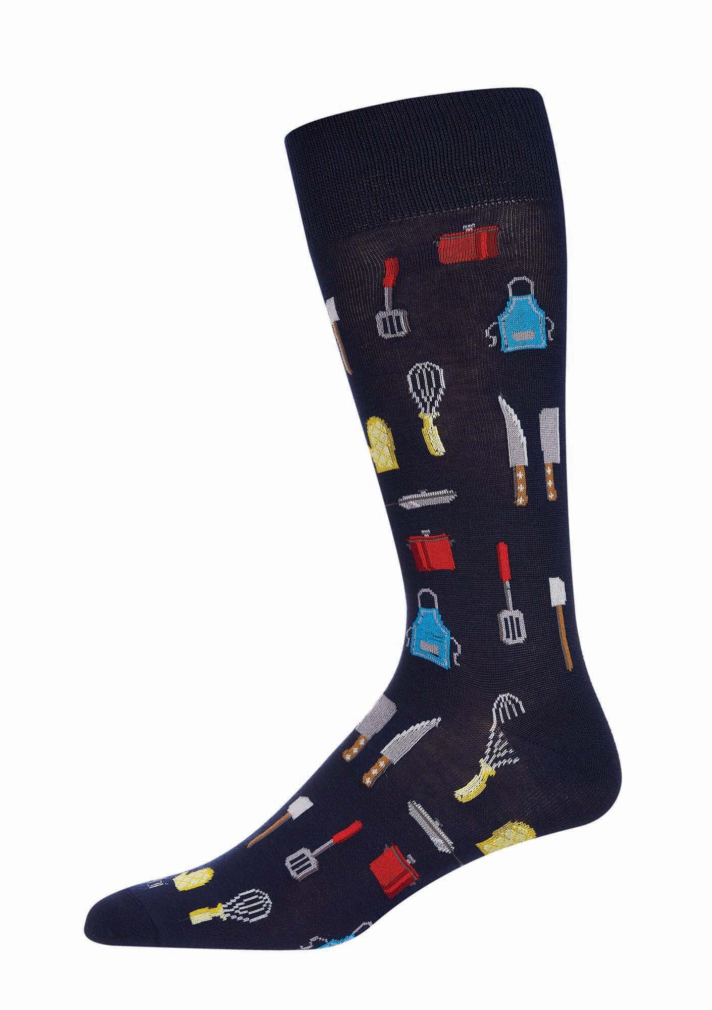 MeMoi Men's Kitchen Crew Bamboo Blend Novelty Crew Sock - Mens - Male ...
