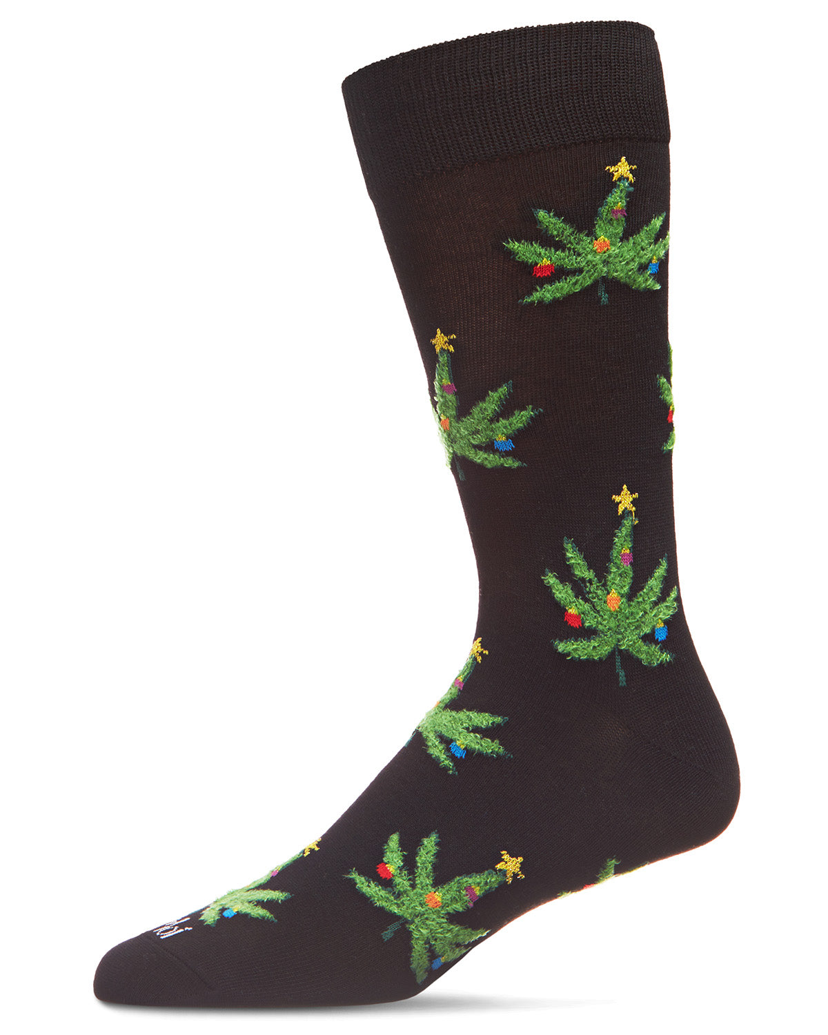 MeMoi Men's Marijuana Leaf Trees Holiday Novelty Crew Sock - Mens ...