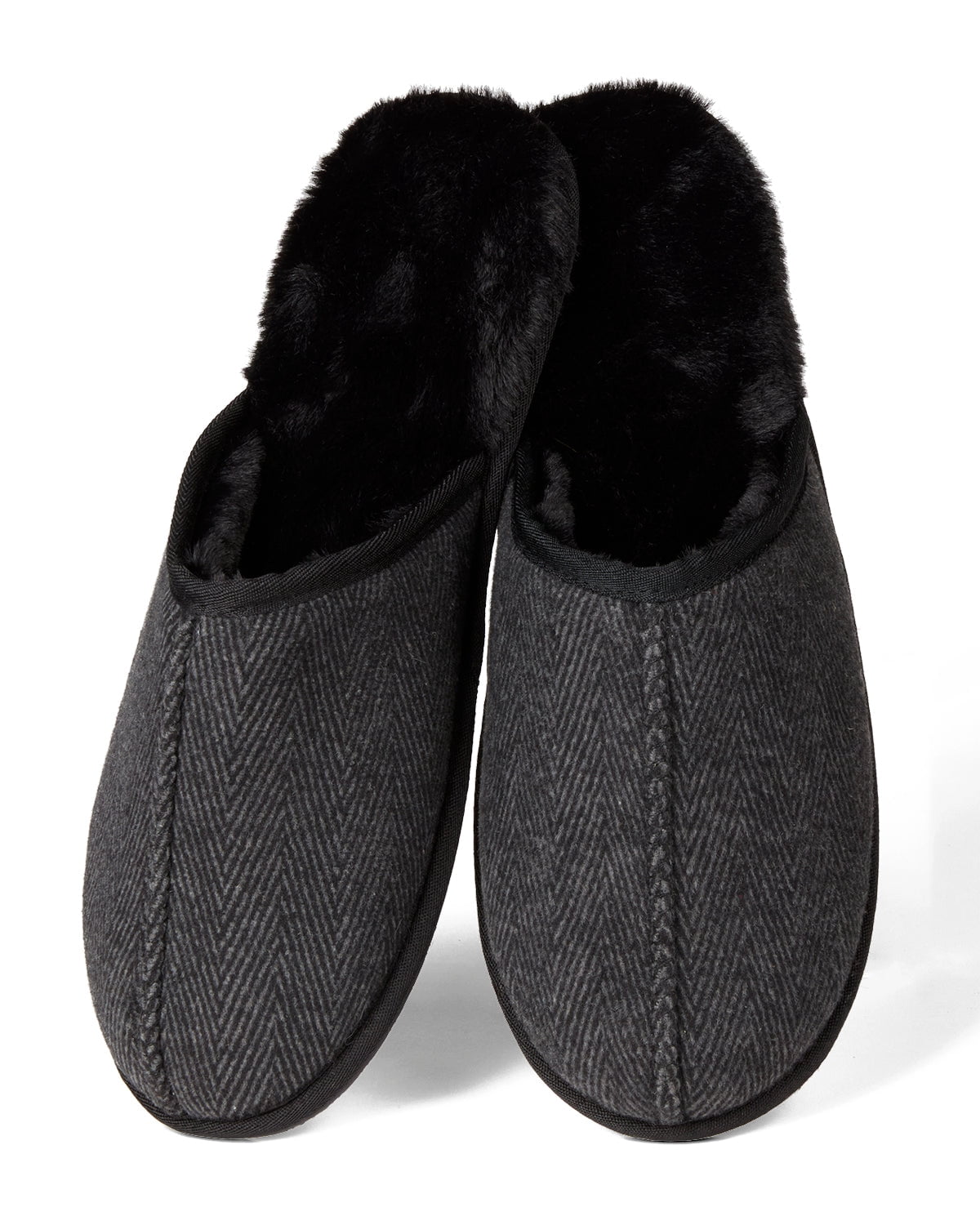 MeMoi Men's Plush-Lined Herringbone Tweed Scuff Slipper - Mens - Male ...