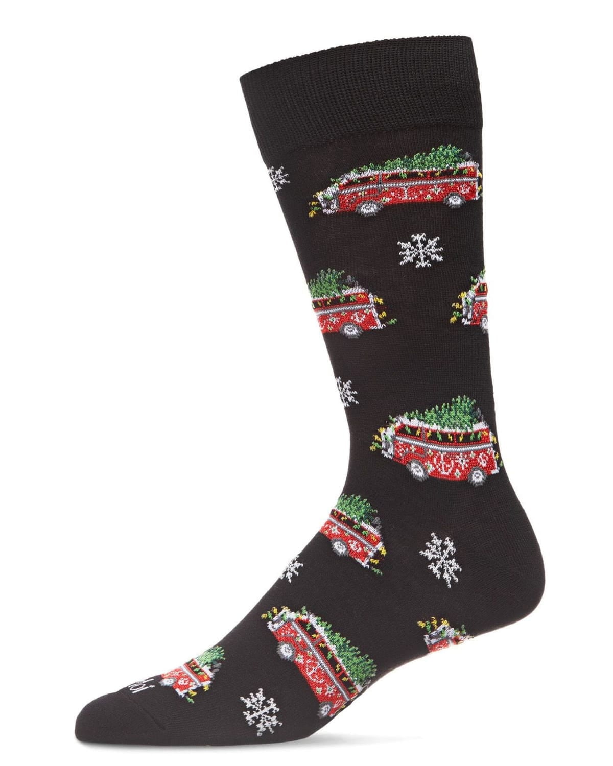 MeMoi Men's Festive Retro Bus Holiday Novelty Crew Socks - Mens - Male ...