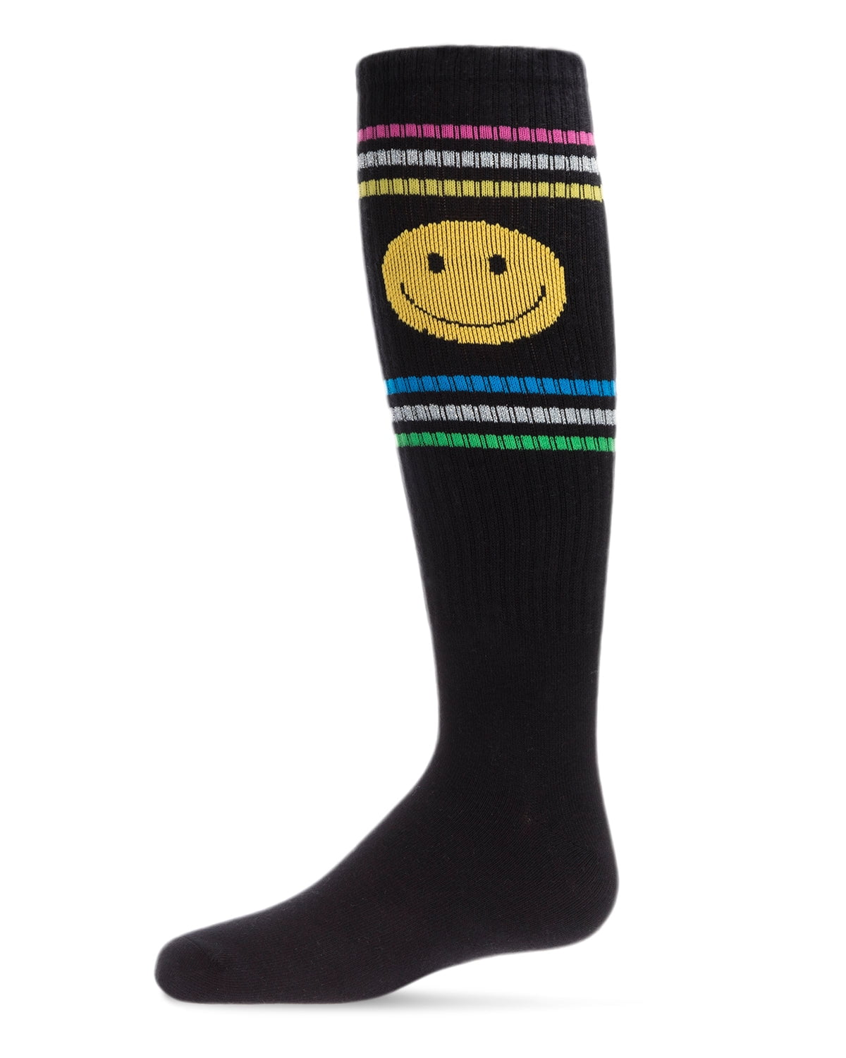 MeMoi Multi Stripe Smiley Cotton Blend Knee High Sock - Girls - Female ...