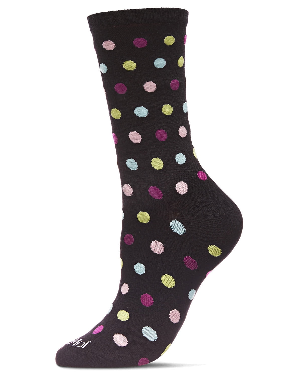MeMoi Multicolor Polka Dots Bamboo Blend Crew Sock - Womens - Female, 9 ...