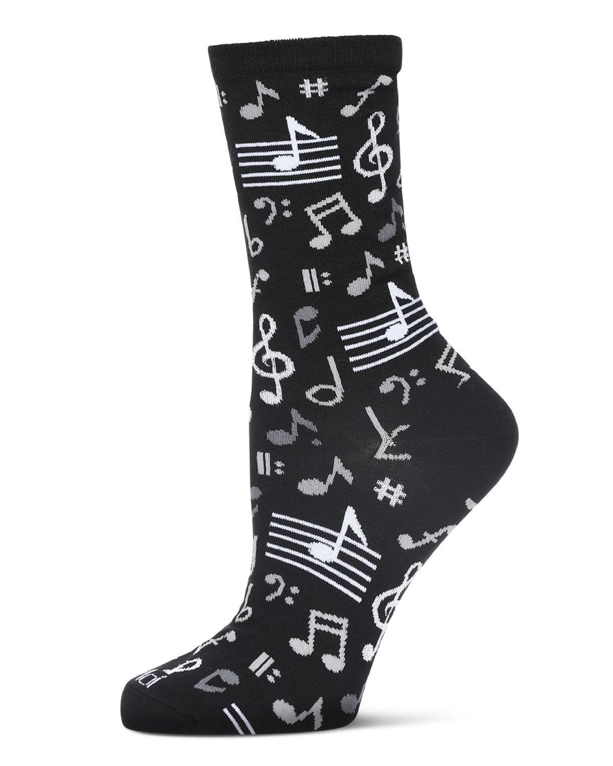 MeMoi Musical Notes Bamboo Blend Crew Sock - Womens - Female, 9-11 ...