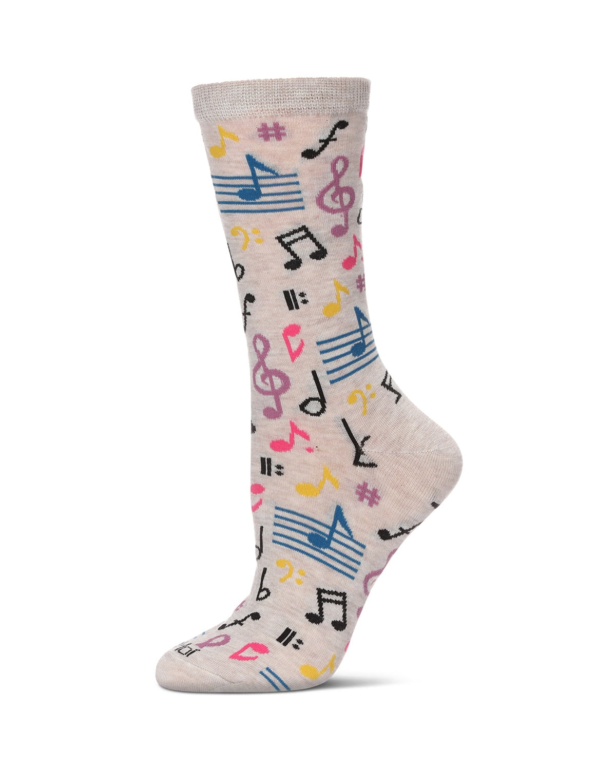 MeMoi Musical Notes Bamboo Blend Crew Sock - Womens - Female (9-11 ...