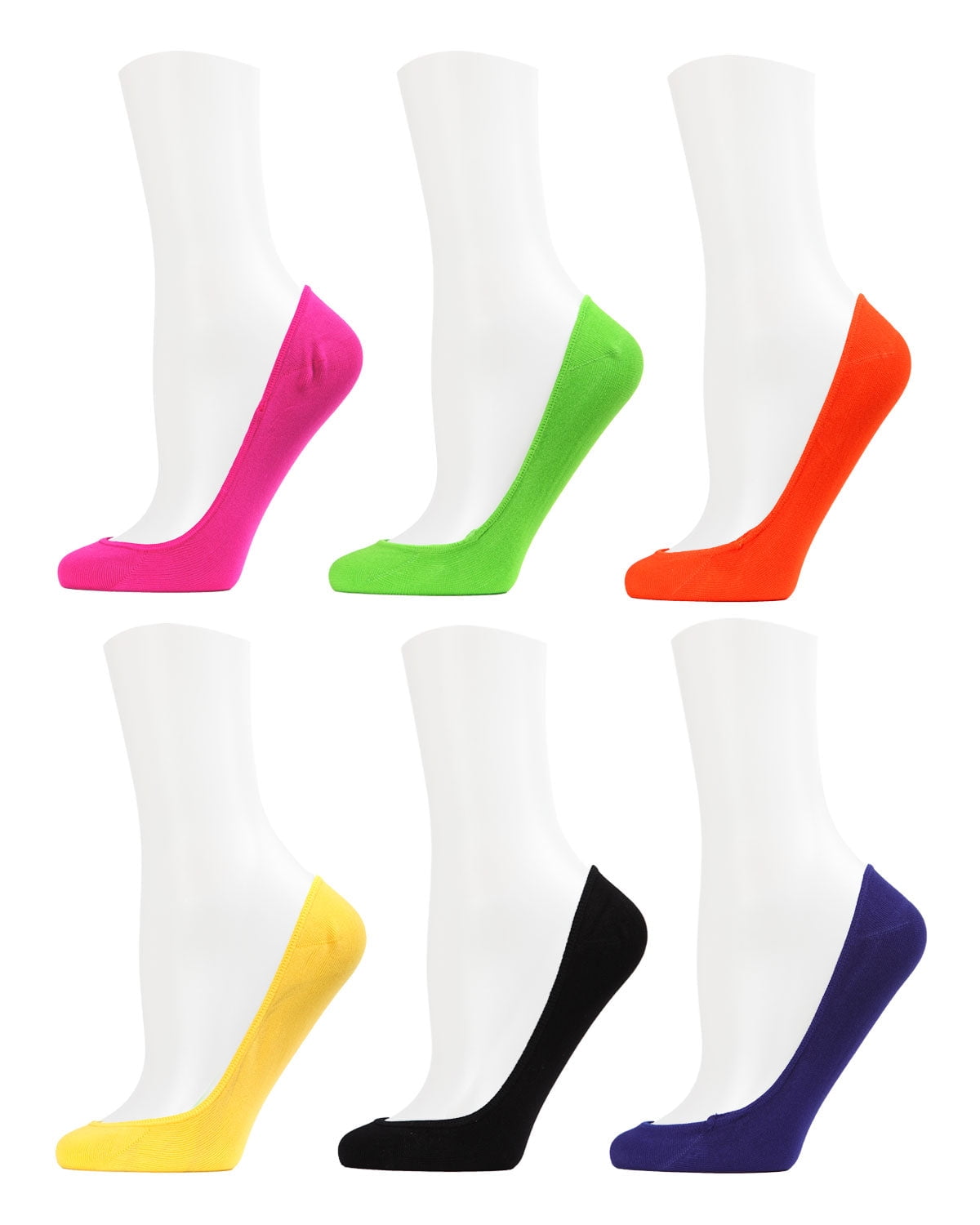 MeMoi No-Show Microfiber Shoe Liners 6-Pack - Womens - Female (One Size ...