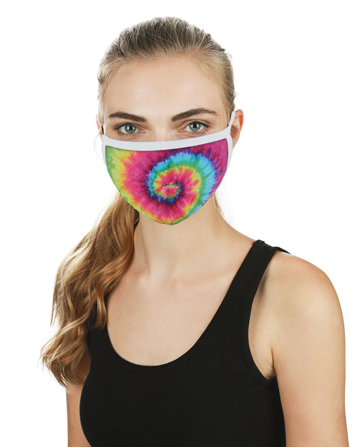 MeMoi Pastel Groovy Tie-Dye Unisex Face Covering (One Size, Tie Dye ...