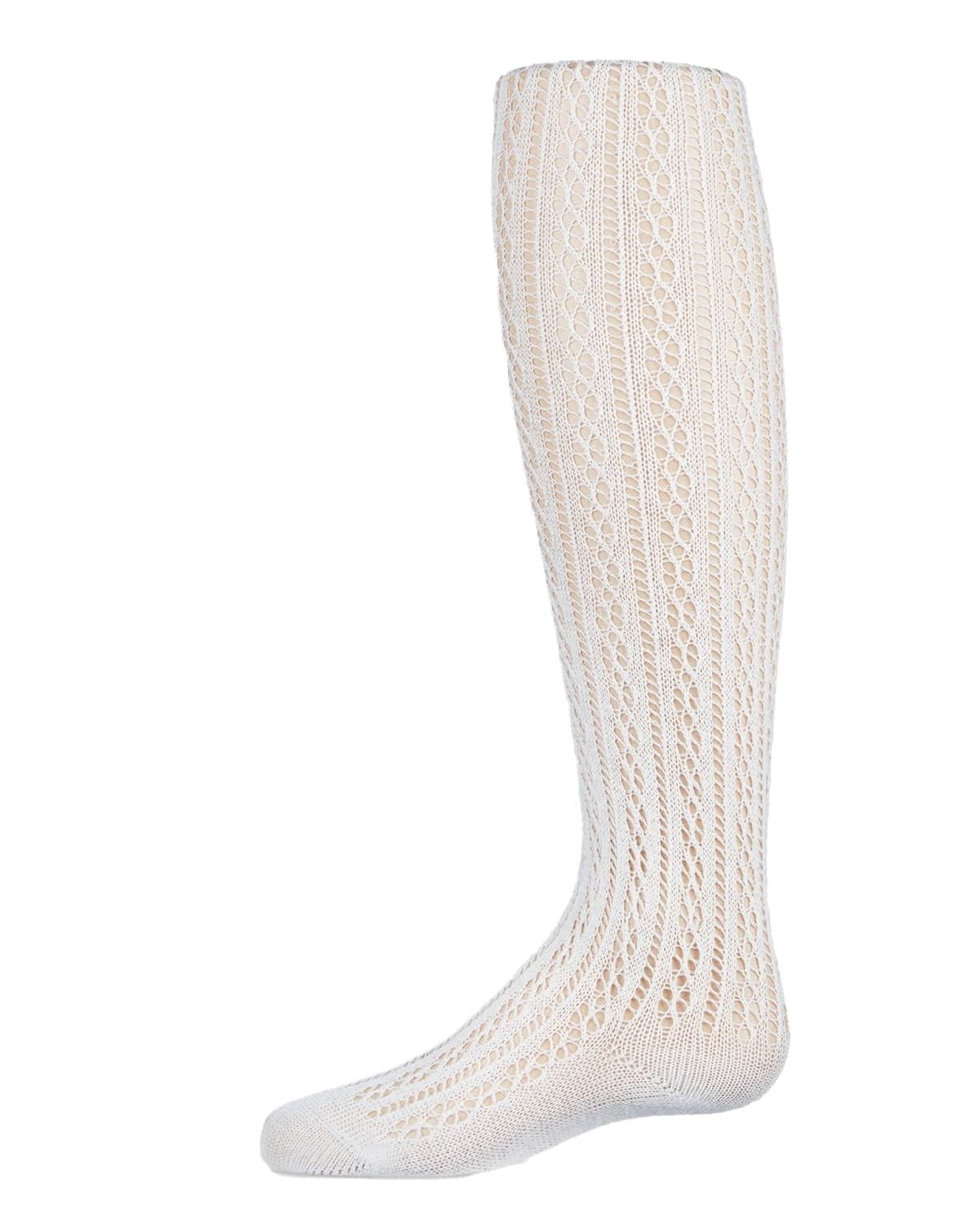 MeMoi Pelerine Stitch Cotton Blend Tights - Girls - Female, 6, White ...