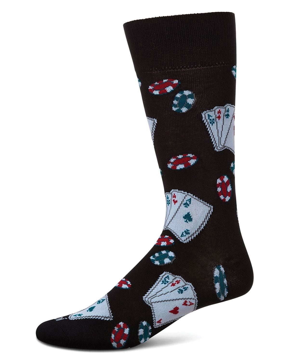 MeMoi Poker Face Playing Card Bamboo Blend Men's Crew Socks - Mens ...