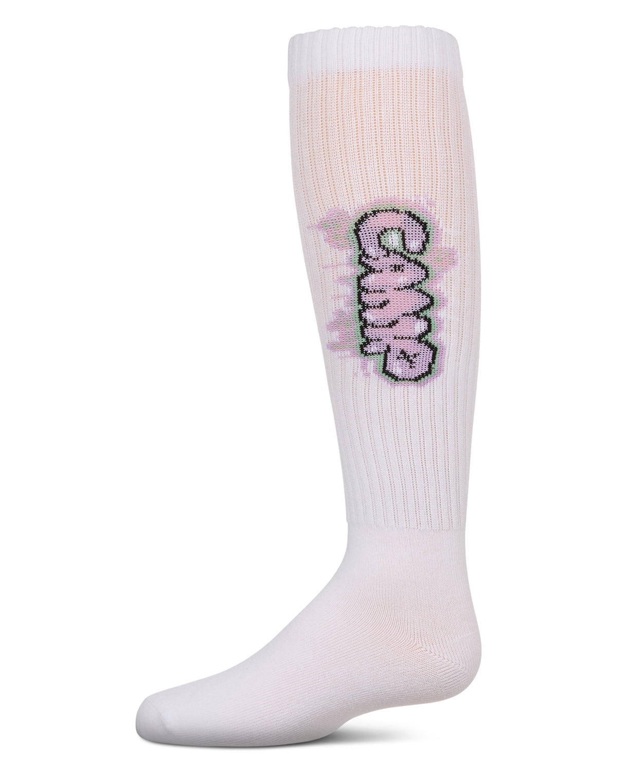 MeMoi Ribbed Cotton Blend "Graffiti Camp" Knee Sock - Girls - Female ...