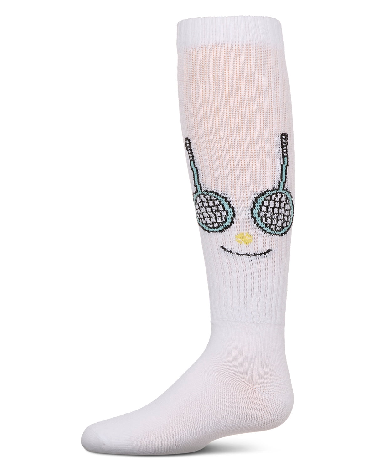 MeMoi Ribbed Stretch Cotton "Tennis Smiley Face" Knee Sock - Girls ...