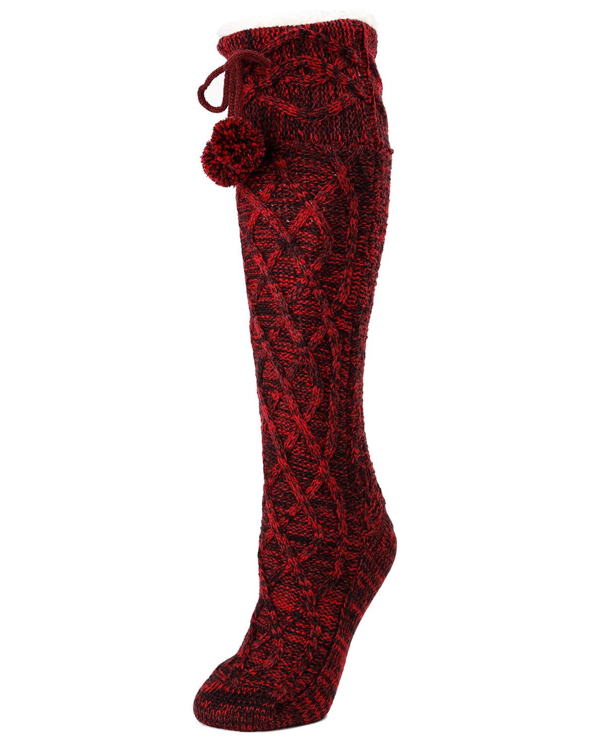 MeMoi Silpi Lattice Pom-Pom Accent Knee High Sock - Womens - Female, 9 ...