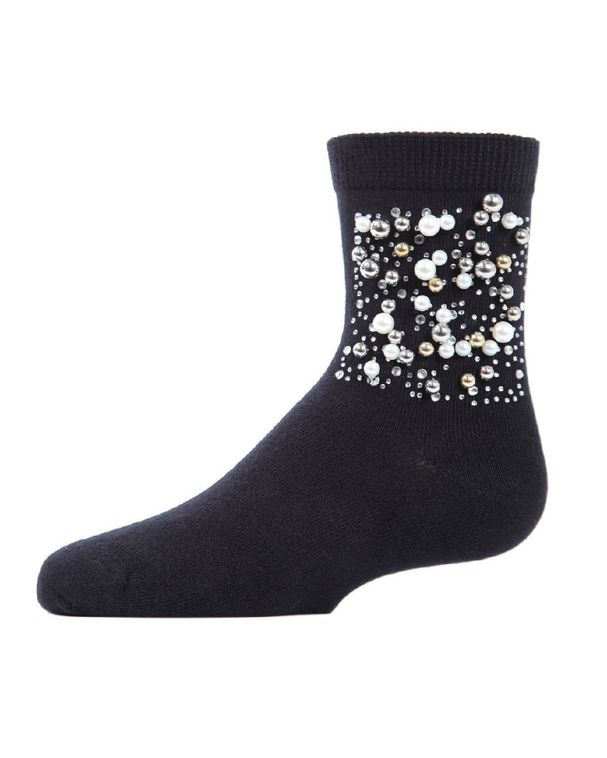 MeMoi Starry Night Jeweled Girls Combed Cotton Crew Socks - Girls ...