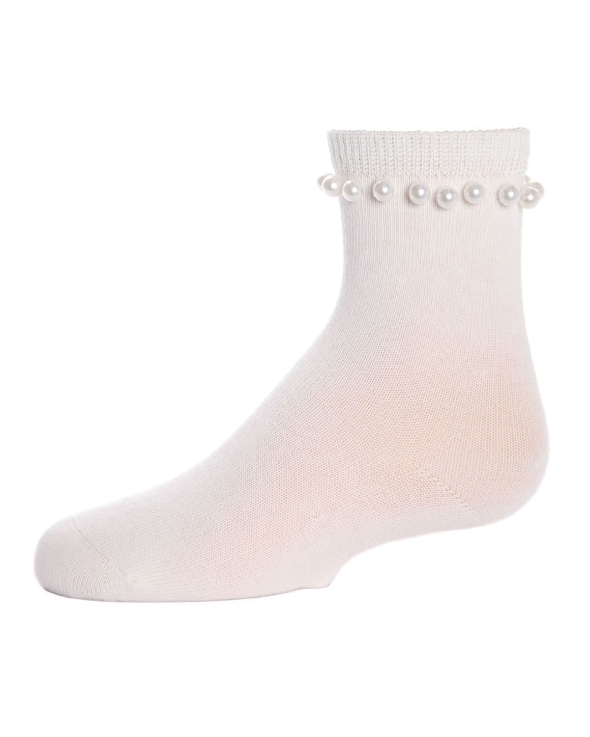 MeMoi String of Pearls Cotton Blend Crew Socks - Girls - Female, 6 ...