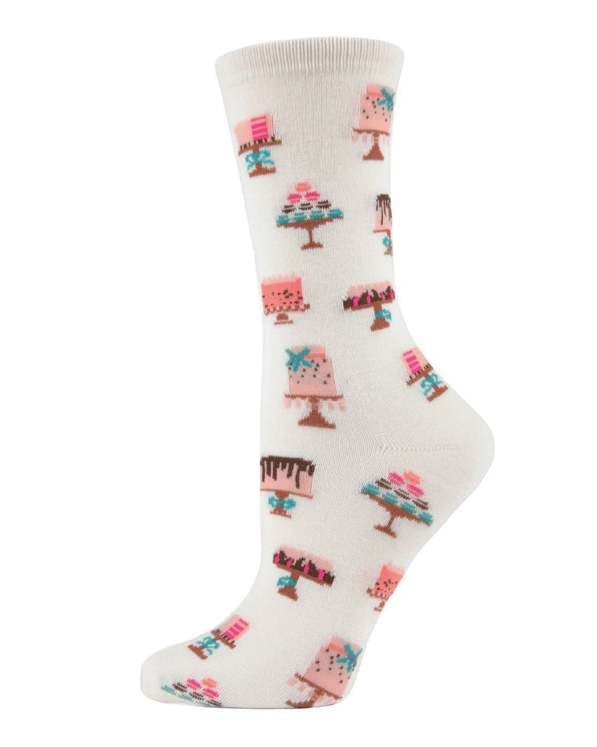 MeMoi Sweet Treats Cake Bamboo Blend Crew Novelty Socks - Mens - Male ...