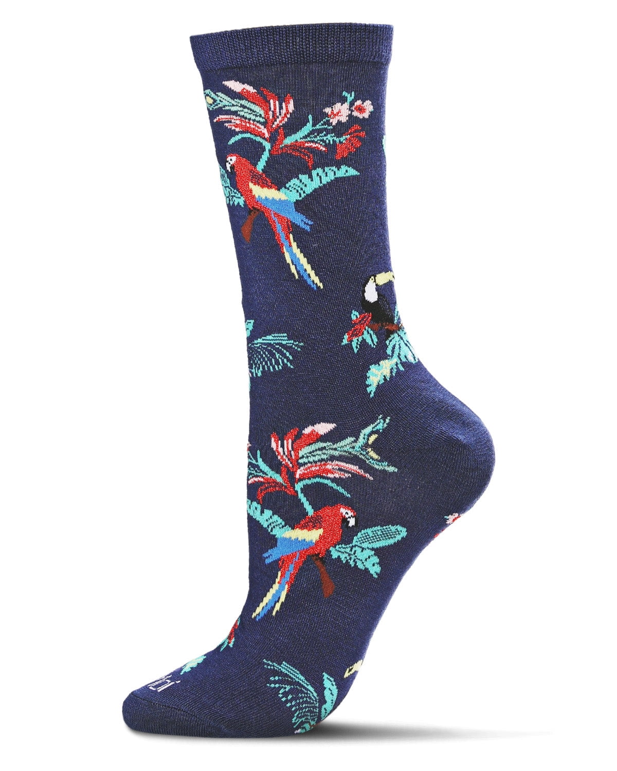 MeMoi Tropical Parrots Bamboo Blend Crew Socks - Womens - Female, 9-11 ...