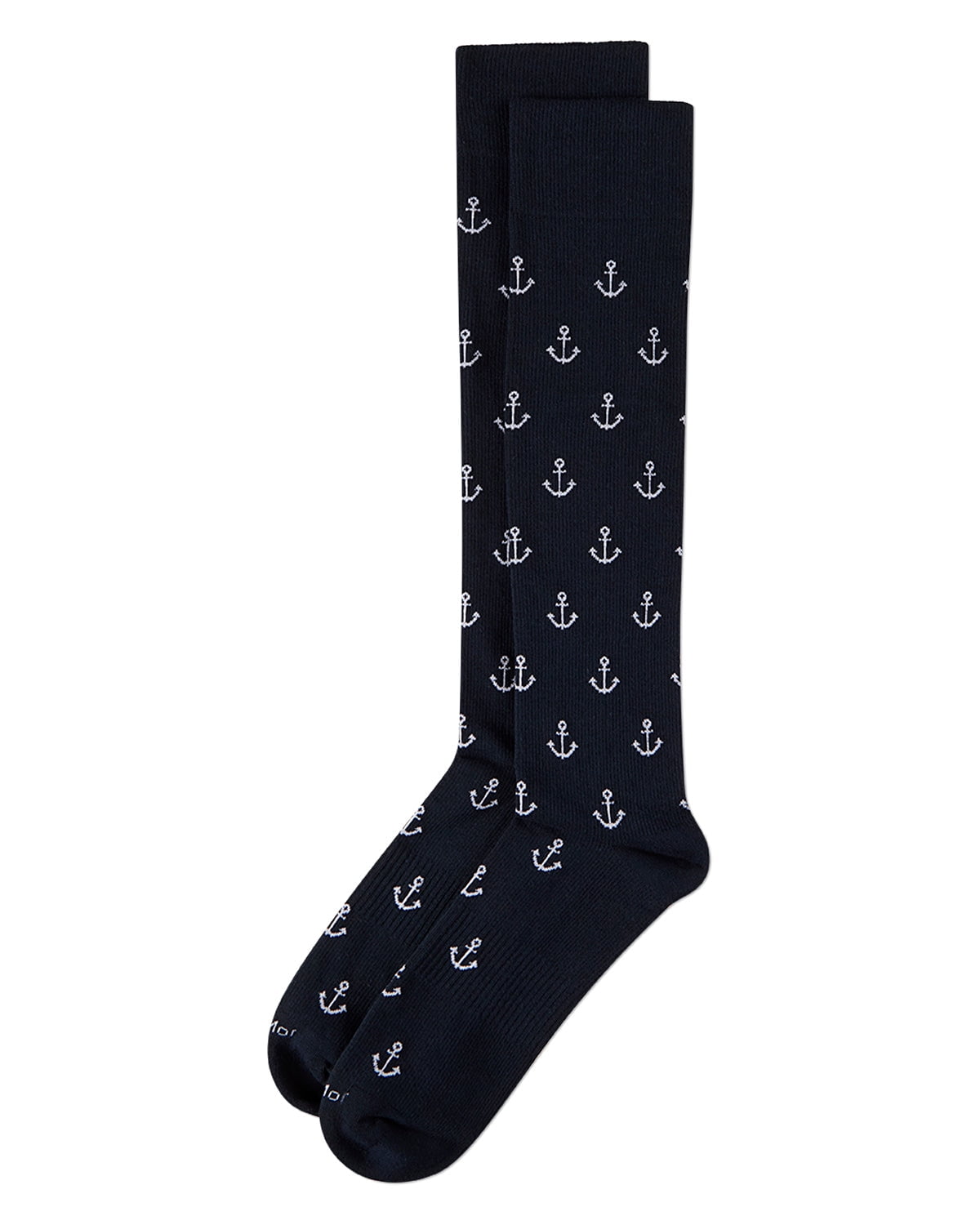 MeMoi Unisex "Nautical Anchors" Cotton-Blend Graduated Compression Sock ...