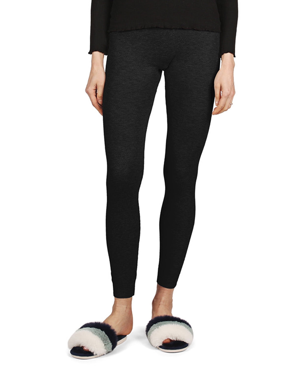MeMoi Women's 100% Cotton Pointelle Rib Knit Seamless Leggings - Womens ...