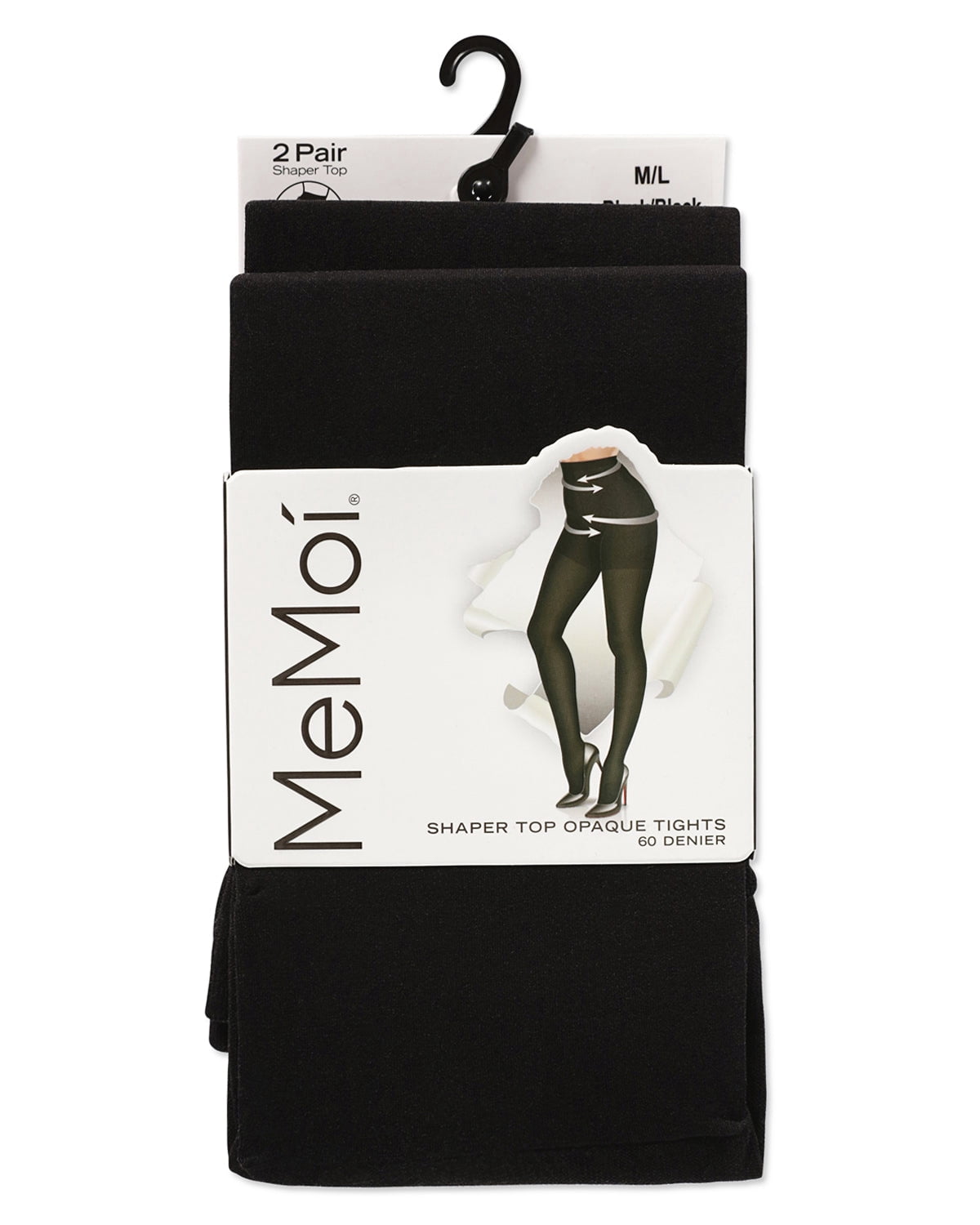 MeMoi Women's 2 Pair Pack Shaper Top Opaque Tights - Womens - Female ...