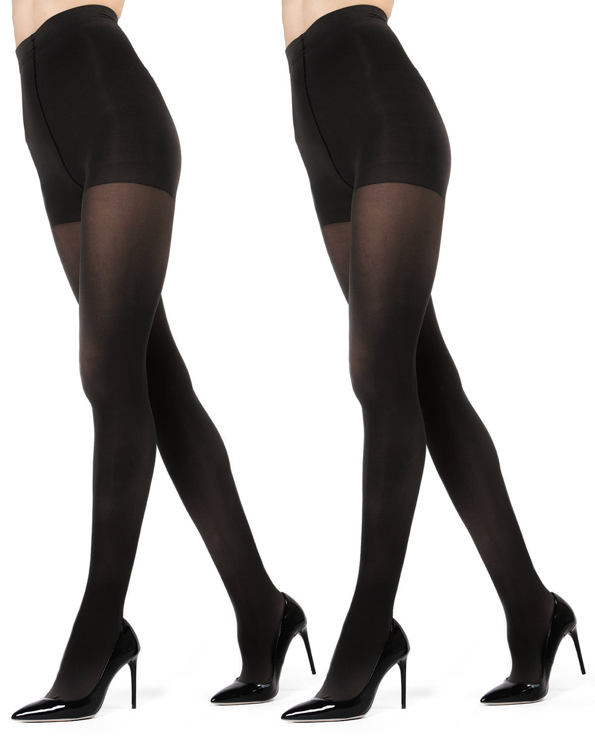 MeMoi Women's 2 Pair Pack Super Opaque 80 Denier Tights - Womens ...